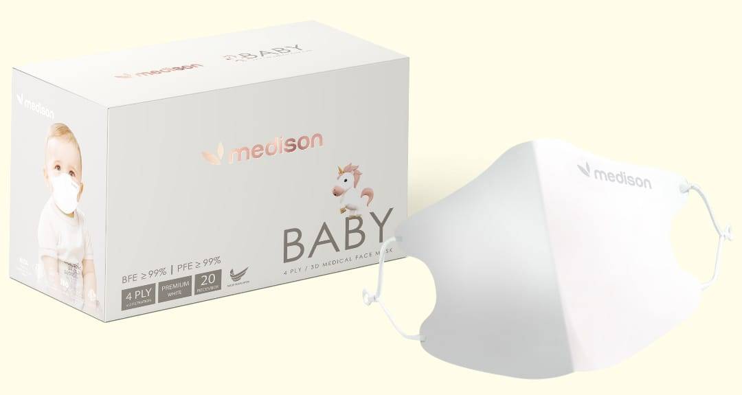 Medison 4ply Baby 3D Surgical Face Mask 20's