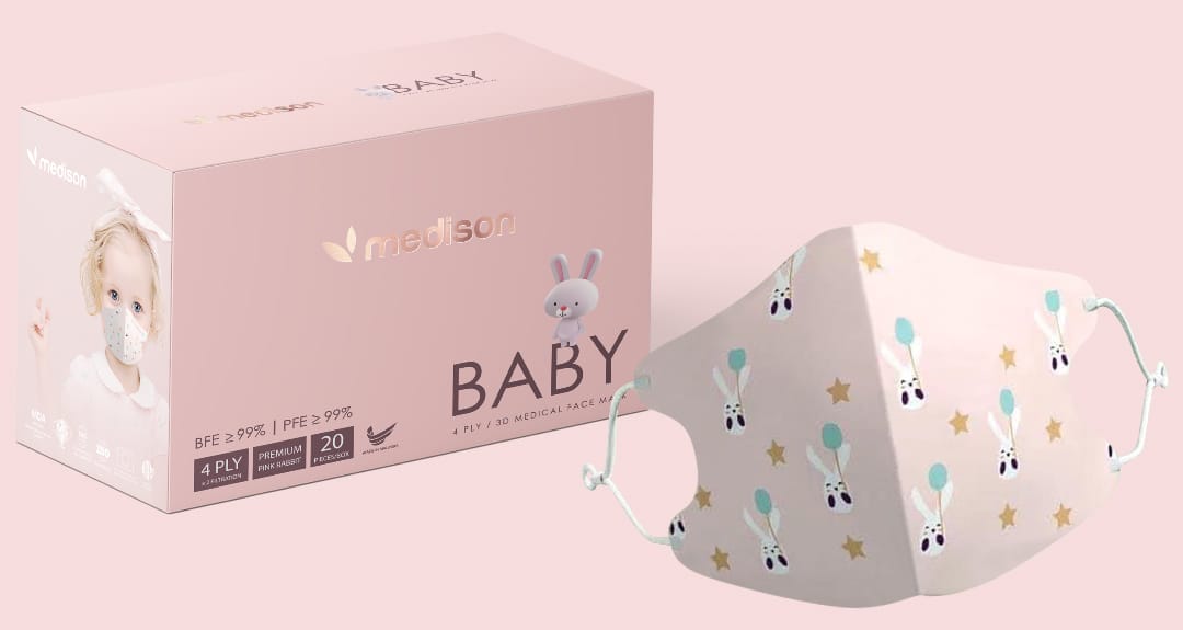 Medison 4ply Baby 3D Surgical Face Mask 20's